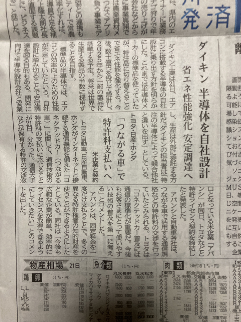 ダイキン工業(6367)株掲示板のクチコミ「ダイキン、半導体設計事業に進出」 | ferci